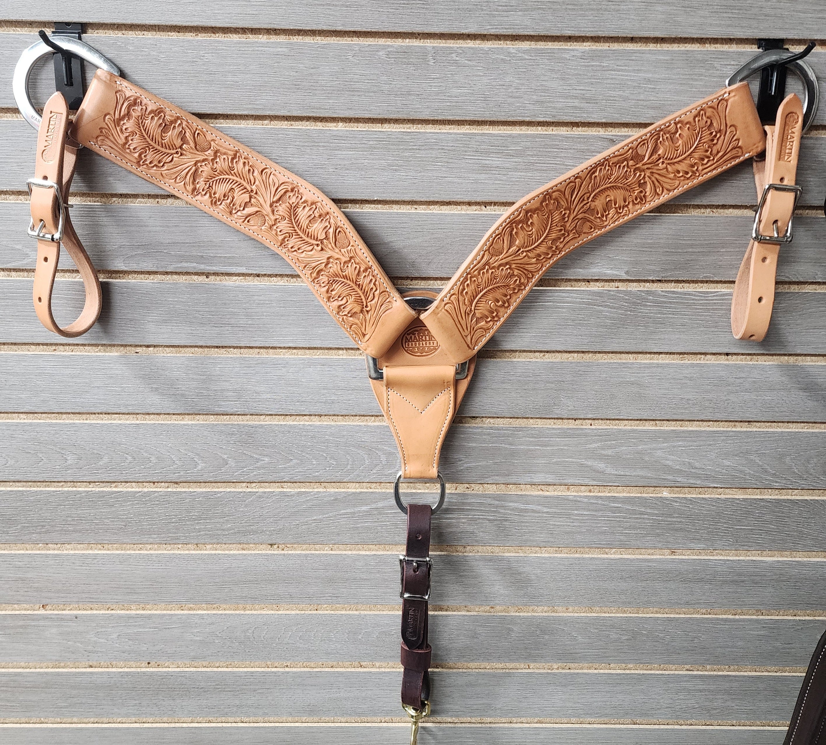 Martin Breastcollar Natural Acorn Oak Tooled - 2.75" – Leanin' Pole Arena
