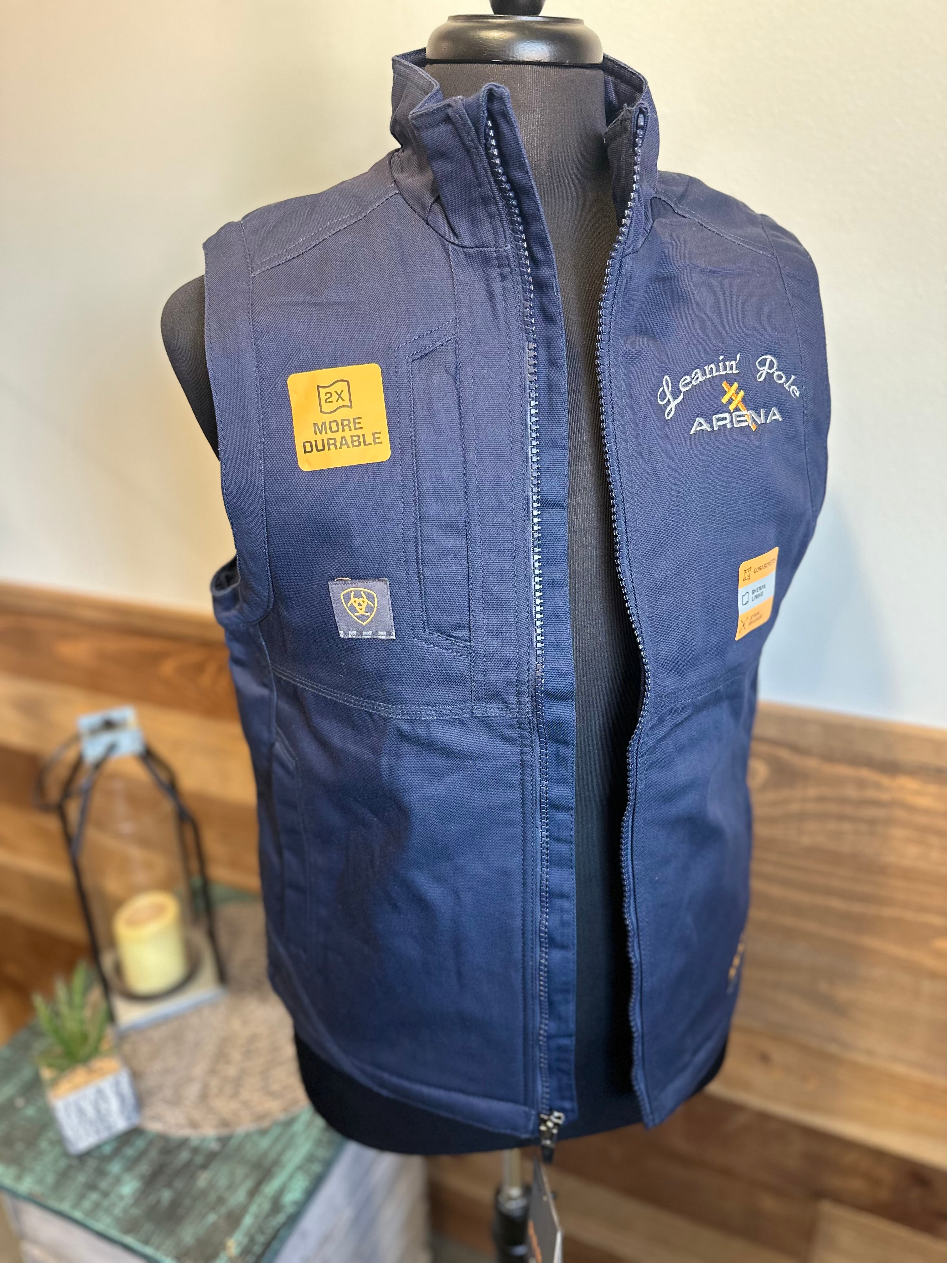 Leanin' Pole Men's Big & Tall Embroidered Ariat DuraCanvas Vest ...
