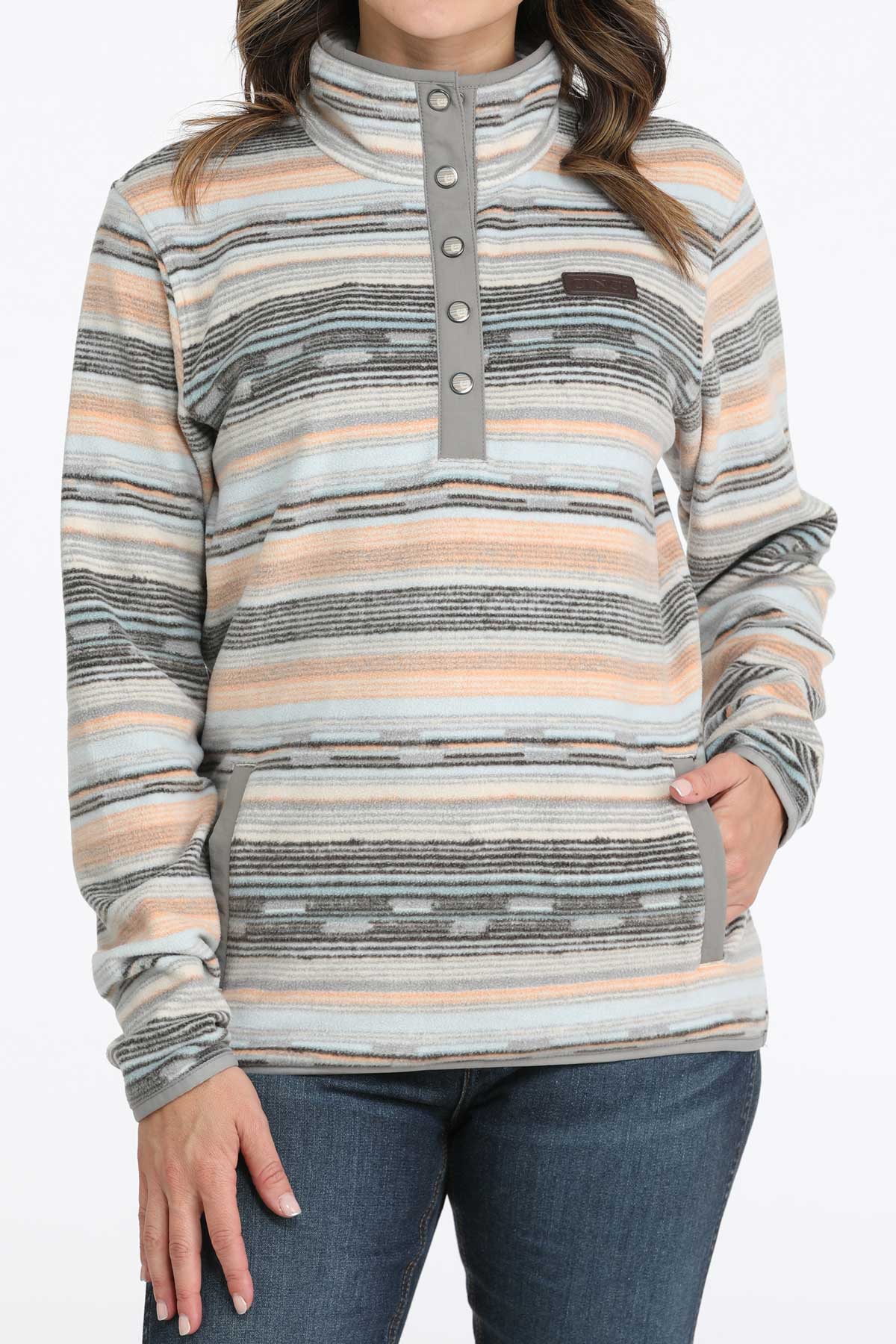 Cinch Women's Multi Stripe Polar Fleece Pullover – Leanin' Pole Arena