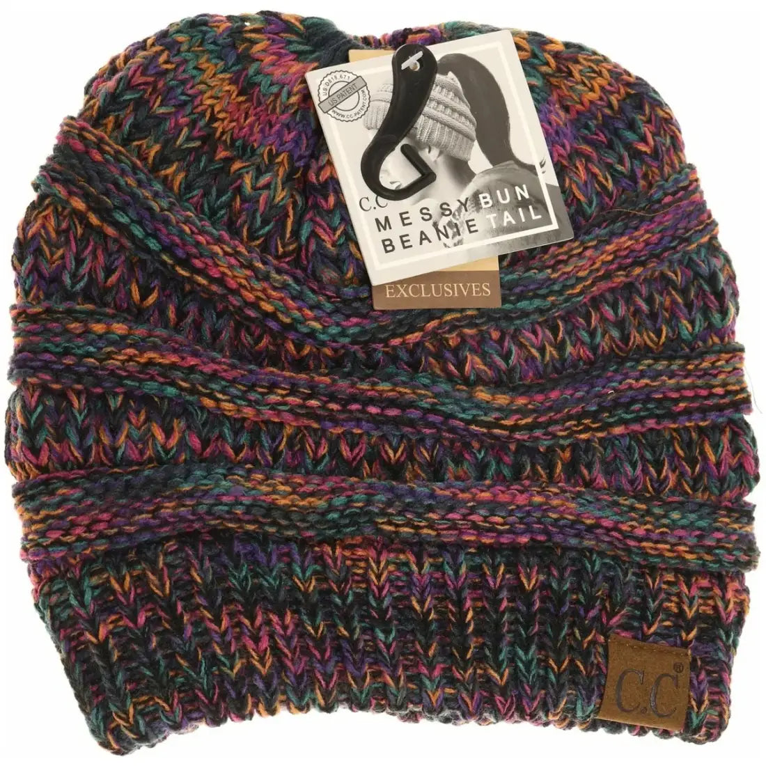 C.C Beanie Multi Color Slouchy Messy Bun Beanie – Leanin' Pole Arena
