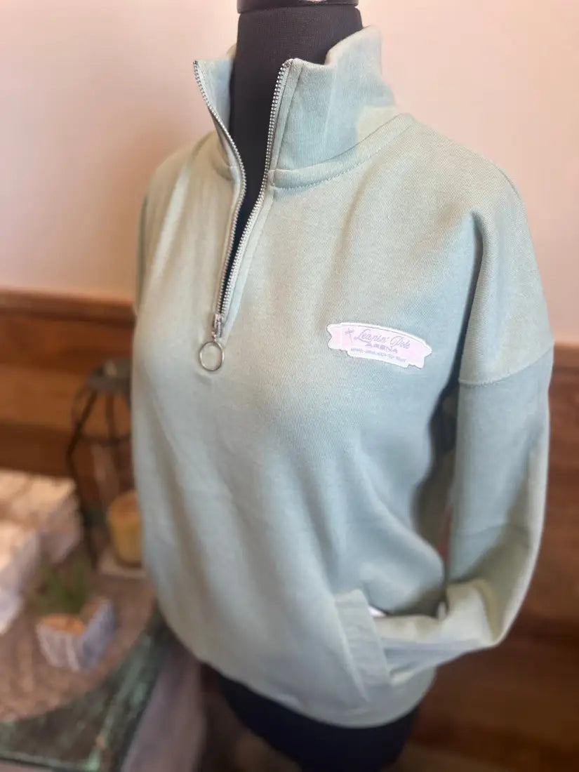 Leanin' Pole Women's Greenstone Dakota ¼ Zip Pullover – Leanin' Pole Arena